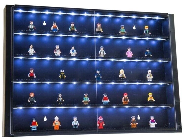 5-LEVEL MINIFIGURINE DISPLAY Case with LED Lights Kids Lego Figure ...