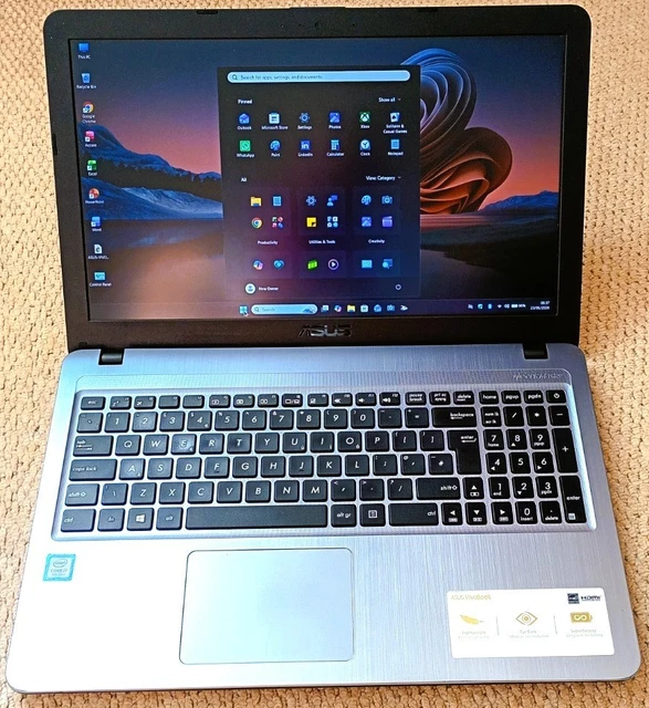 ASUS VIVOBOOK*INTEL I7*WINDOWS 11 PRO*OFFICE 2024 PRO*256GB SSD*12GB ...