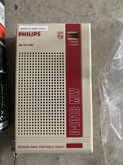 VINTAGE PHILIPS MW Pocket Radio in Box MW D-1018 Mw Working NEW old ...
