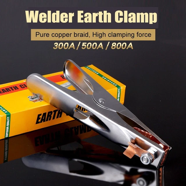 COPPER BRAID ELECTRODE Holder Earth Clamp Weld Accessory Welding Cable ...