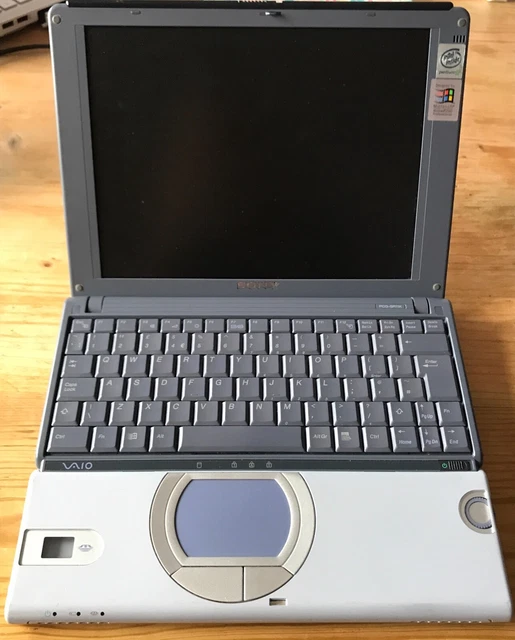 SONY VAIO VINTAGE retro laptop PCG-SR11K Pentium 3 600MHz 128MB RAM XP ...