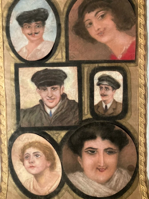 MUY BONITO DIBUJO Familia Carboncillo Retrato Principios Siglo Xx Art ...