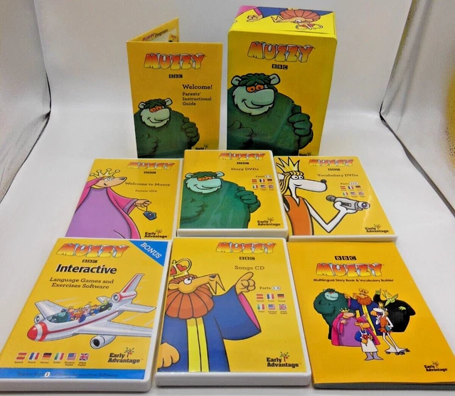 MUZZY LEVEL 1 Multilingual Language Course Box Set BBC DVDs CD & CD ROM ...