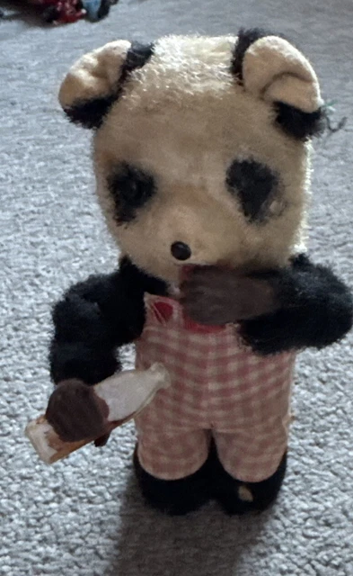 VINTAGE COLLECTIBLE CLOCKWORK Panda Toy Drinking Milk Made In Japan £49 ...