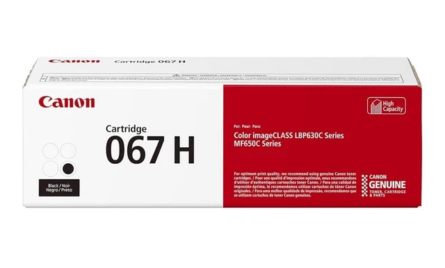 CANON GENUINE 067H High Capacity Laser Printer Black Toner Cartridge ...