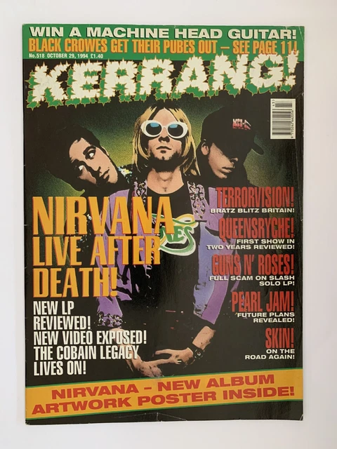KERRANG MAGAZINE ISSUE 378 Nirvana BB Steal Anti Nowhere League Yngwie ...