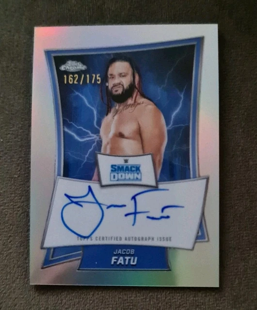 TOPPS CHROME WWE 2025 Autograph Jacob Fatu Numbered 162/175 Auto ...
