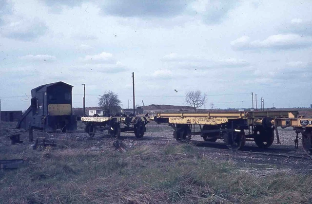 35MM SLIDE BR British Railways Scene march depot snow plow and match ...
