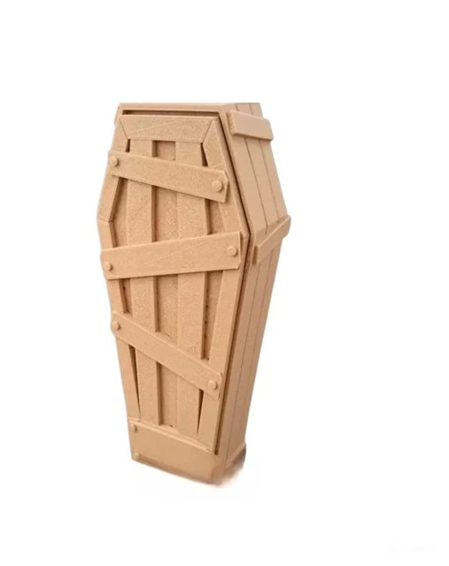 REALISTIC HALLOWEEN MINI Coffin Decoration - Plastic Coffin with Wooden ...