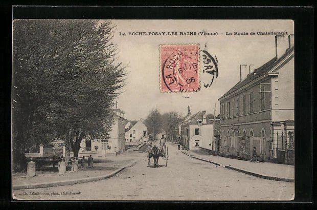 CPA LA ROCHE-POSAY-LES-BAINS, La Route de Chatellerault 1906 EUR 7,00 ...