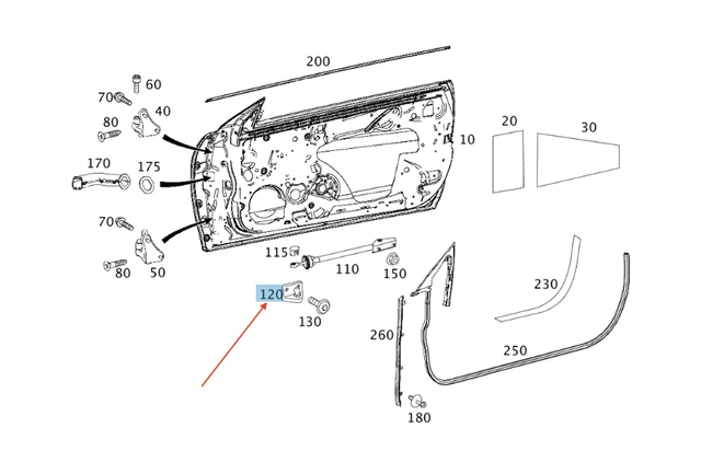 SUPPORT DE PORTE avant MERCEDES-BENZ CL C216 A2217200014 NEUF ORIGINE ...