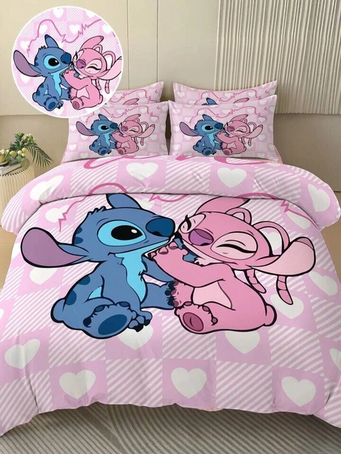 LILO AND STITCH bedding single 135x200 cm, Girls Soft Pink Cute £19.99 ...