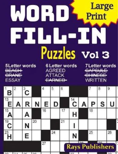 LARGE PRINT WORD Fill-in Puzzles 3 (Poche) Brain Stimulating Crossword ...