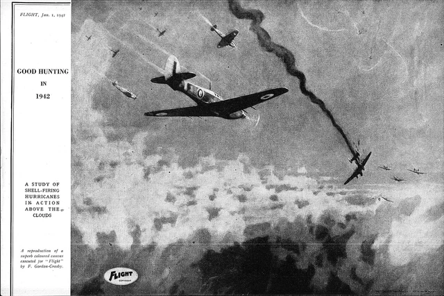 1942 ADVERT HURRICANE Shell-Firing Fighter Aircraft Original WW2 Print ...