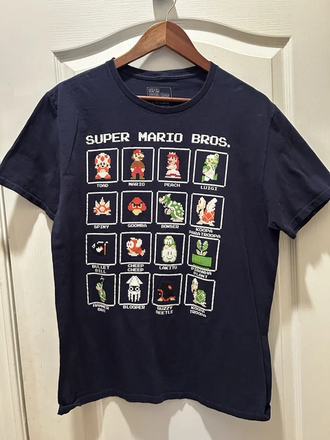 SUPER MARIO BROS. Characters NES 1985 Navy Blue T-shirt XL Vintage ...