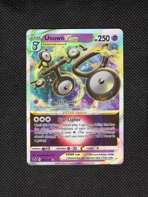 POKÉMON TCG UNOWN VSTAR Silver Tempest 066/195 Holo Ultra Rare $6.95 ...