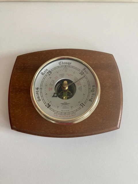 VINTAGE SB SHORTLAND Smiths British Made Barometer Wood Instrument Wall ...