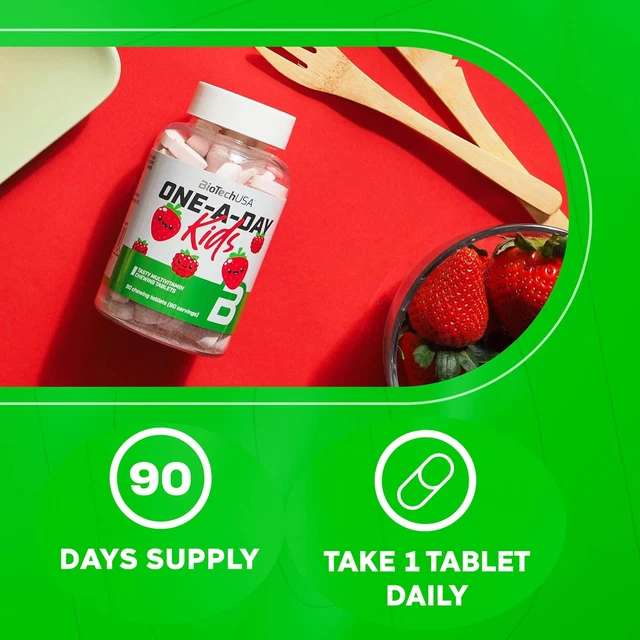 ONE-A-DAY KIDS - 90-180 Chewable Tablets for Children -Bones Muscles ...