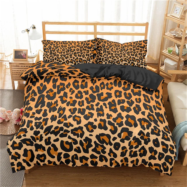 LEOPARD PRINT SINGLE Double Queen King Bed Duvet Quilt Doona Cover Set ...