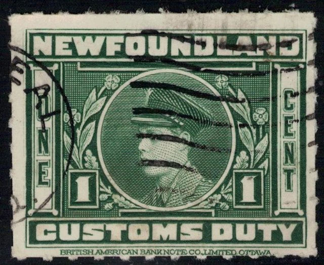 RARE - NEWFOUNDLAND Customs Duty stamp - NFC1 with postal cancel $18.95 - PicClick CA