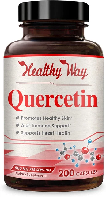 HEALTHY WAY PURE Quercetin 500Mg Supplement - 200 Capsules - Quercetin ...