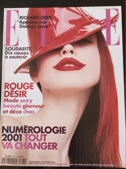 ELLE MAGAZINE 25/12/2000; Numérologie/ Richard Gere/ Rouge Désir EUR 7 ...