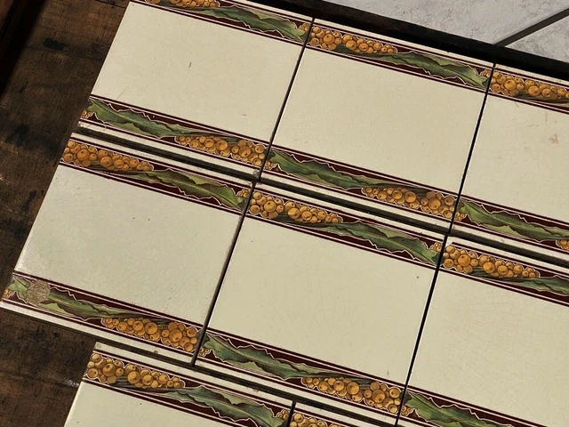 JUGENDSTIL FLIESEN UM 1910 Kachel floral Ornament Art Nouveau Tile Beeren Gemüse EUR 95,00 ...