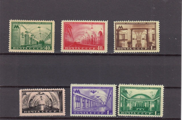 SOWJETUNION 1950 J. postfrisch Satz MiNr. 1484-1490 MNH(**) ohne 1485 ...