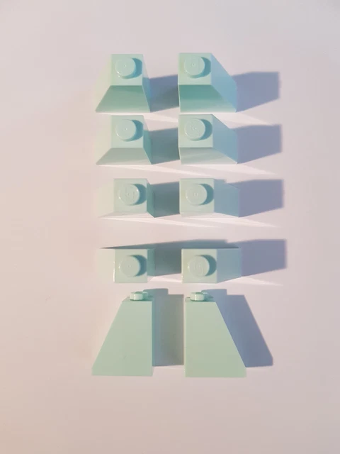 LEGO® 8 X 60481 Roof Slanted Stone 65° 2 x 1 x 2 Bright Aqua 6163294 (# ...
