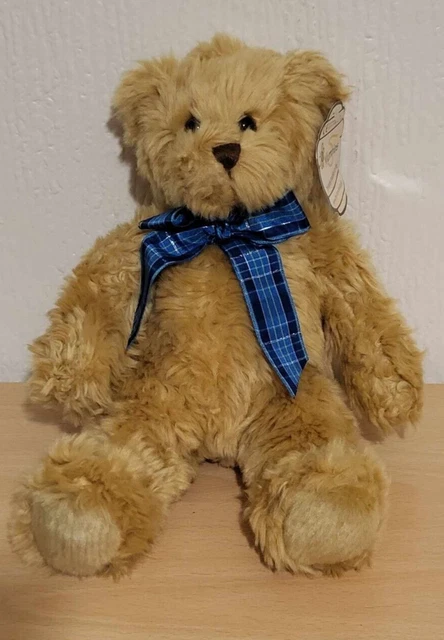 MUMBLES CLASSIC BROWN Plush Teddy Bear Blue Bow Bringing Teddies To ...