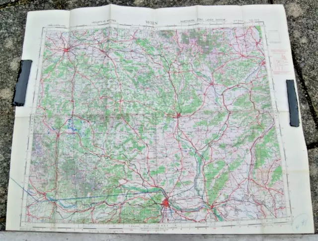 RAF WW2 MAP Ordnance Survey Aeronautical Aircraft Air Force Wien Vienna ...