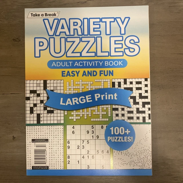 VARIETY PUZZLES TAKE A Break Adult Activity Book 100+ Puzzles Large ...