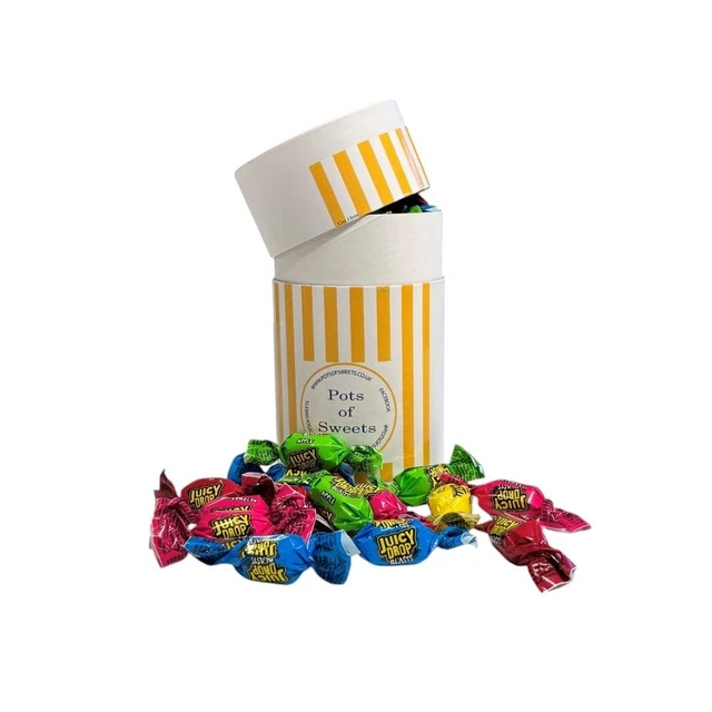 200G WHITE CARDBOARD Tube of Bazooka Juicy Drops £5.95 - PicClick UK