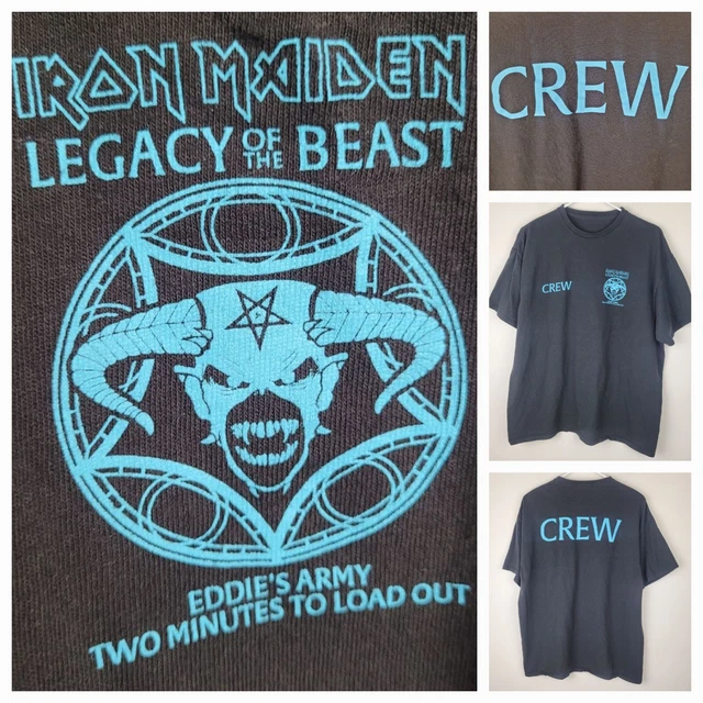 IRON MAIDEN LEGACY of the Beast 2022 Tour Crew Shirt Black Eddie's Army ...