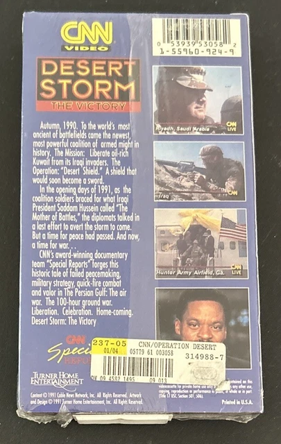 DESERT STORM THE Victory Bernard Shaw CNN VHS Tape Gulf War (1991 New ...