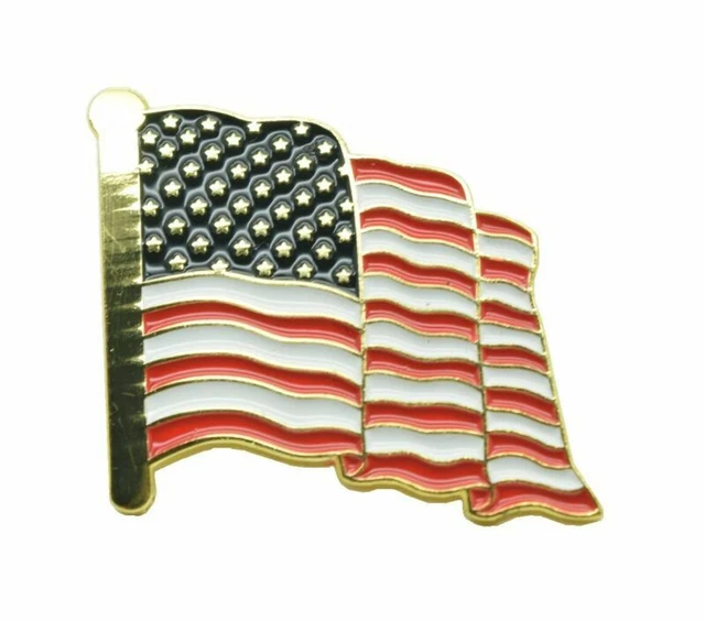 DRAPEAU AMÉRICAIN BROCHE Rigide Émail États-unis De Amérique Épinglette ...