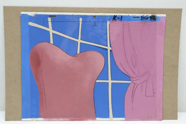 ORIGINAL HAND PAINTED Animation Production Cel & Painted Background ...