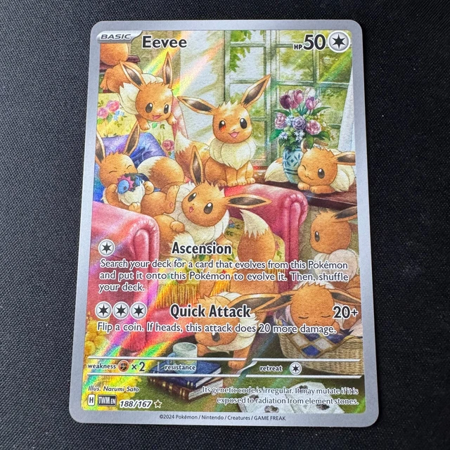 EEVEE 188/167 TWILIGHT Masquerade Illustration Rare Pokemon Card Near ...
