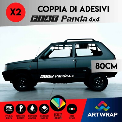 COPPIA ADESIVI STICKERS FIAT PANDA 4X4 TREKKING OFF ROAD FUORISTRADA ...