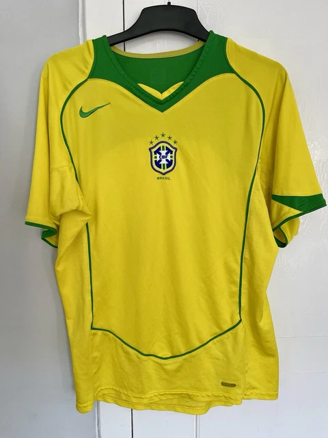 BRAZIL 2004/2006 HOME Football Shirt Nike Size M £15.00 - PicClick UK