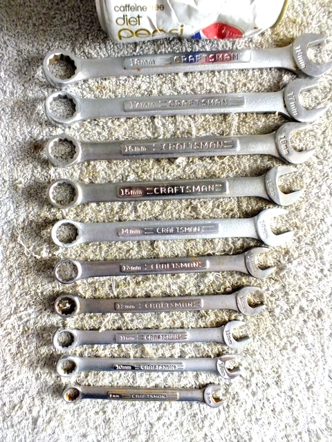 CRAFTSMAN USA 10 Piece Metric Combination Wrench Set 9 To 18 Mm Made In ...