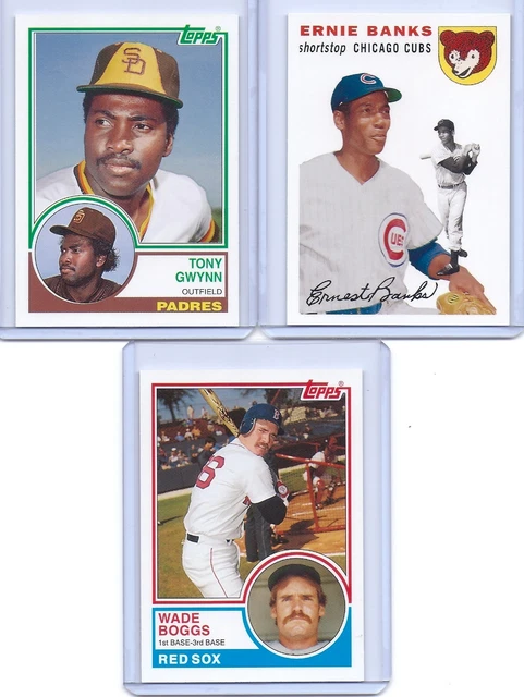 Ernie Banks-tony Gwynn-wade Boggs Topps Débutant De Semaine 3 Carte Lot