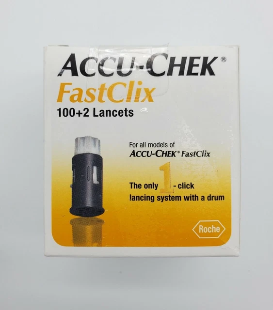ACCU-CHEK FAST CLIX 100+2 Lancets Blood Glucose Testing Diabetes ...