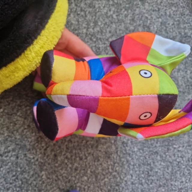 RAINBOW ELMER THE Elephant Soft Toys Plushies Teddies Patchwork ...