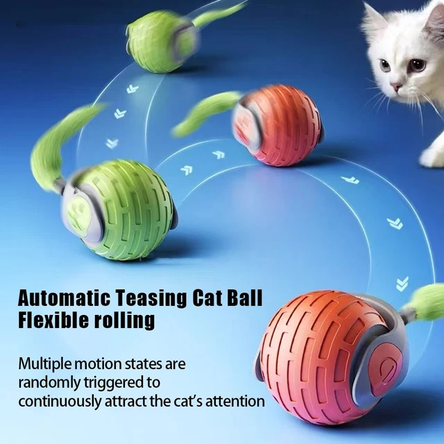 NEW INTERACTIVE CAT Toys Ball Auto Electric Rolling Ball Toys For Cat ...