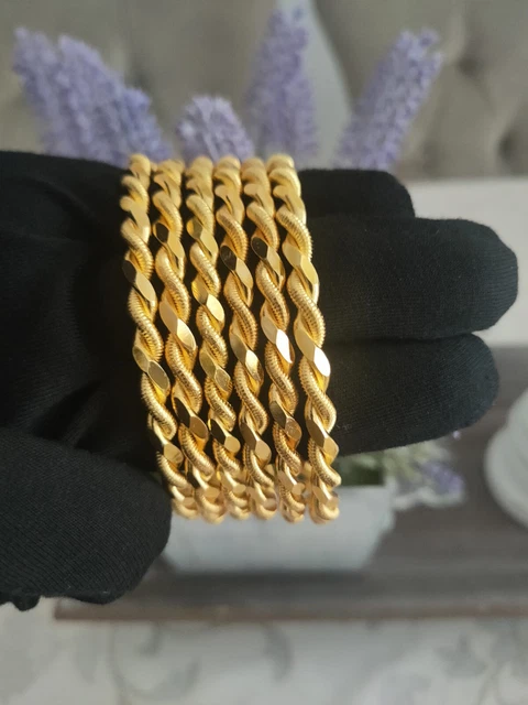 2LI ADANA BURMA Bilezik DEMO Gold Armreifen 22 Karat vergoldet 6mm EUR ...