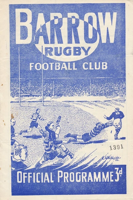 RUGBY LEAGUE PROGRAMME - Barrow v Leigh (02.05) 1955 £5.99 - PicClick UK