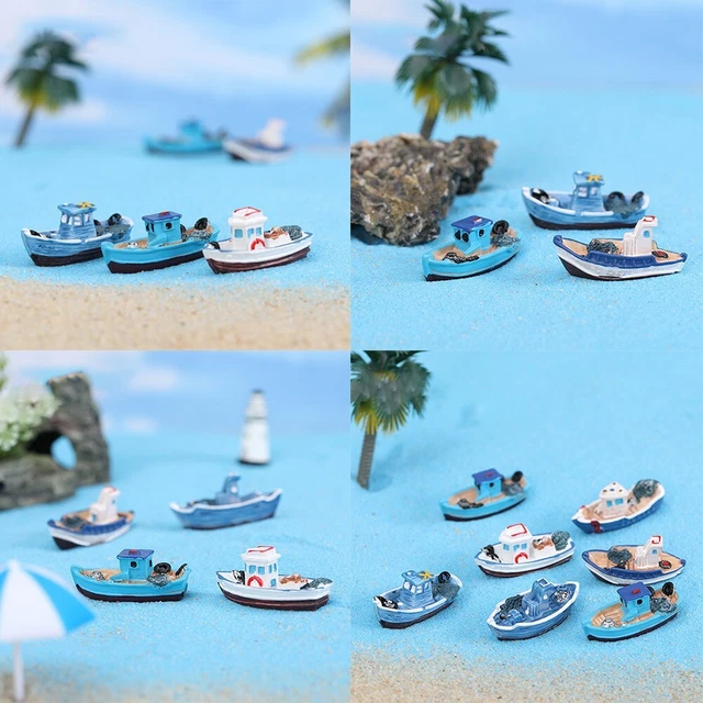 UNIQUE MODELS OF Resin Craft Boats for Micro Landscape & Decora £18.60 ...