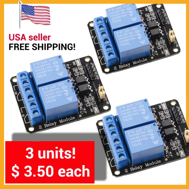 3UNITS! 2 CHANNEL DC 5V Relay Switch Board Module, for Arduino Rberry ...