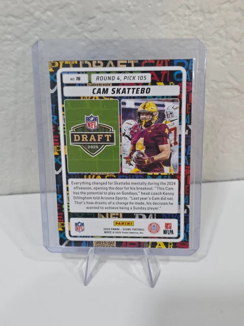 2025 PANINI SCORE NFL Draft Cam Skattebo RC Rookie #16 New York Giants ...